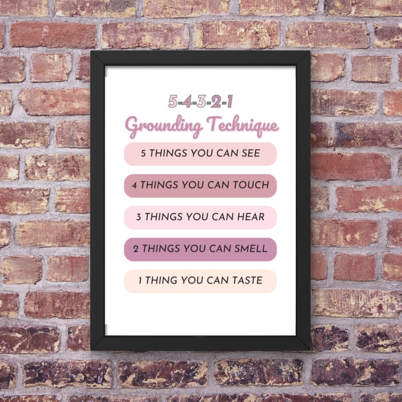 54321 Grounding Technique Poster: Mental Health Decor (digital Download ...