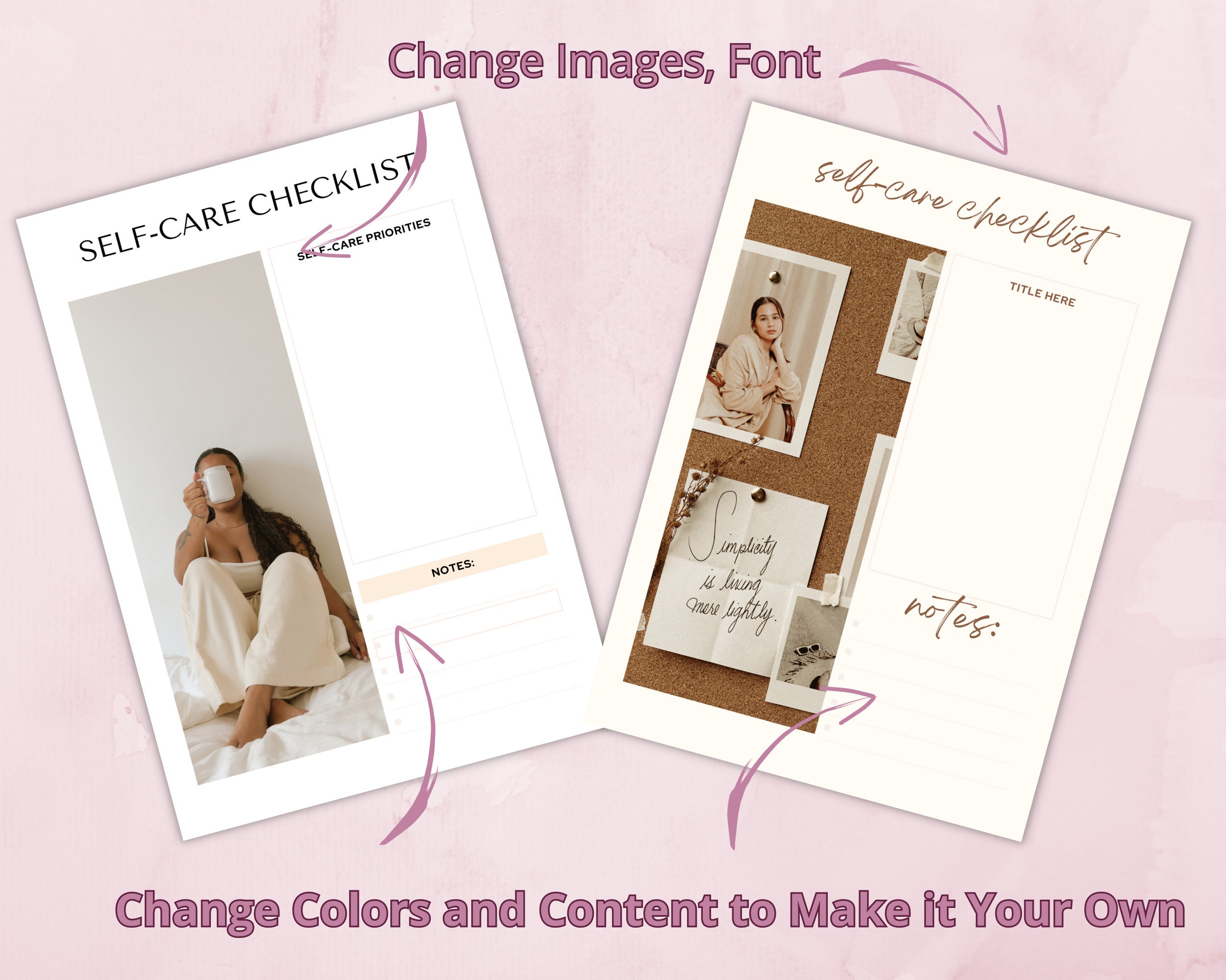 Self-care Planner Canva Template Self Care Journal Coach - Etsy