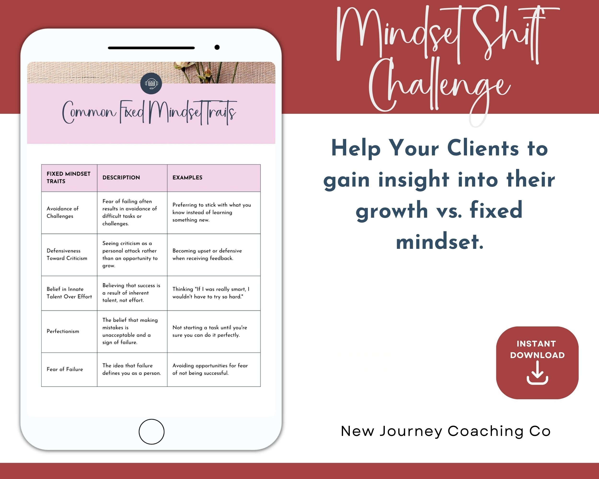 Growth Mindset Coach Worksheets Canva Templates Mindset Coach Lead ...