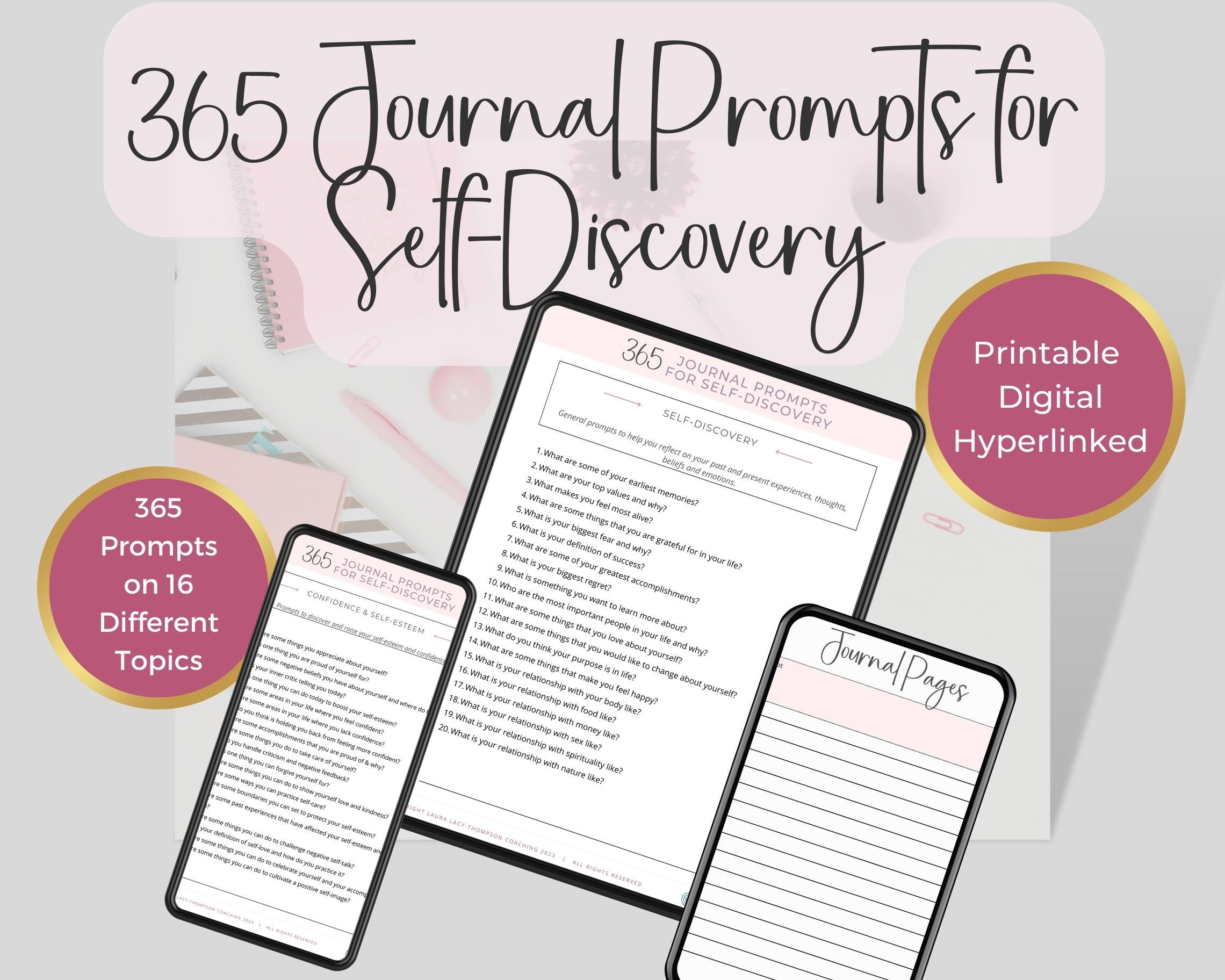 365 Journal Prompts for Self-discovery: Daily Guided Journal (PDF) - Etsy