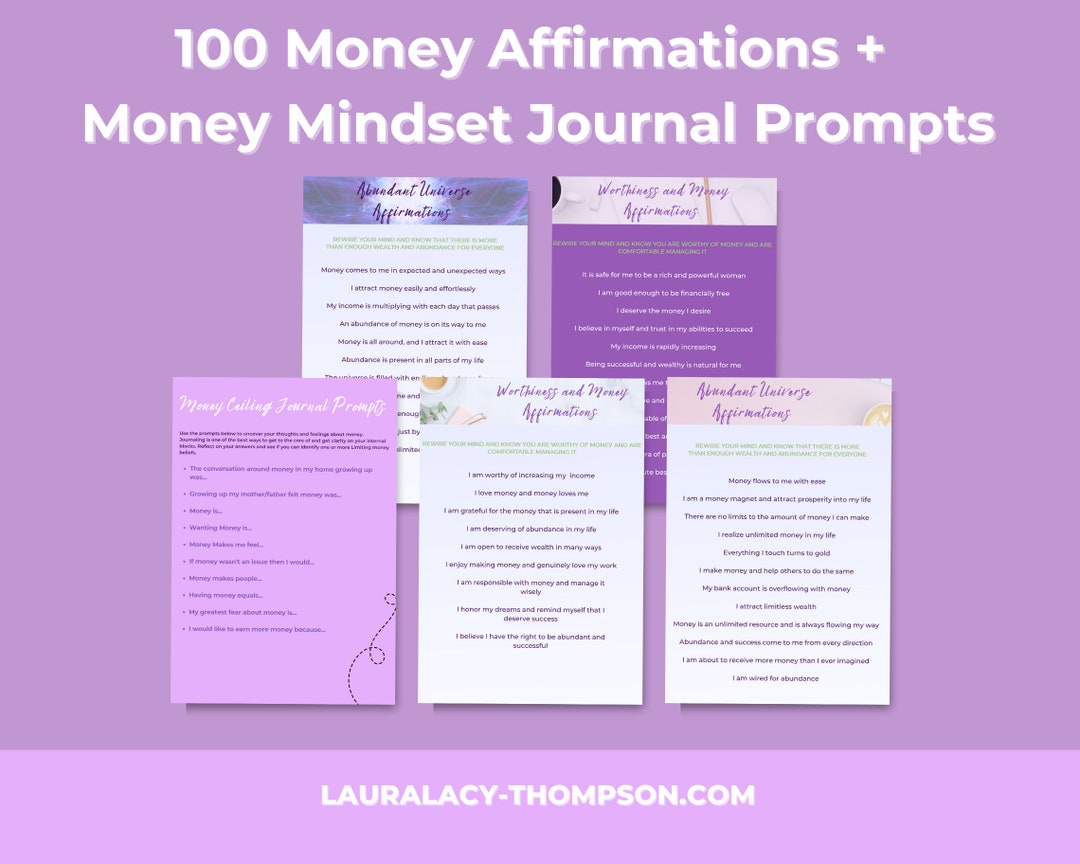 100 Money Affirmations: Positive Mindset Journal (digital Download) - Etsy