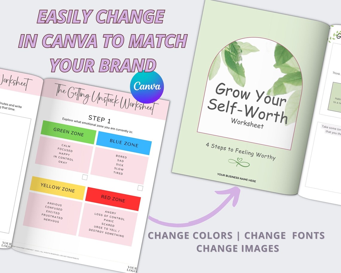 Emotional Intelligence Worksheet Template Life Coach Done for You ...