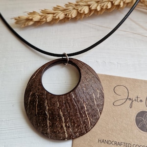 Coconut Shell Hoop Pendant Necklace. Handcrafted Necklace Made Out of ...