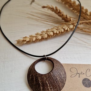 Coconut Shell Hoop Pendant Necklace. Handcrafted Necklace Made Out of ...