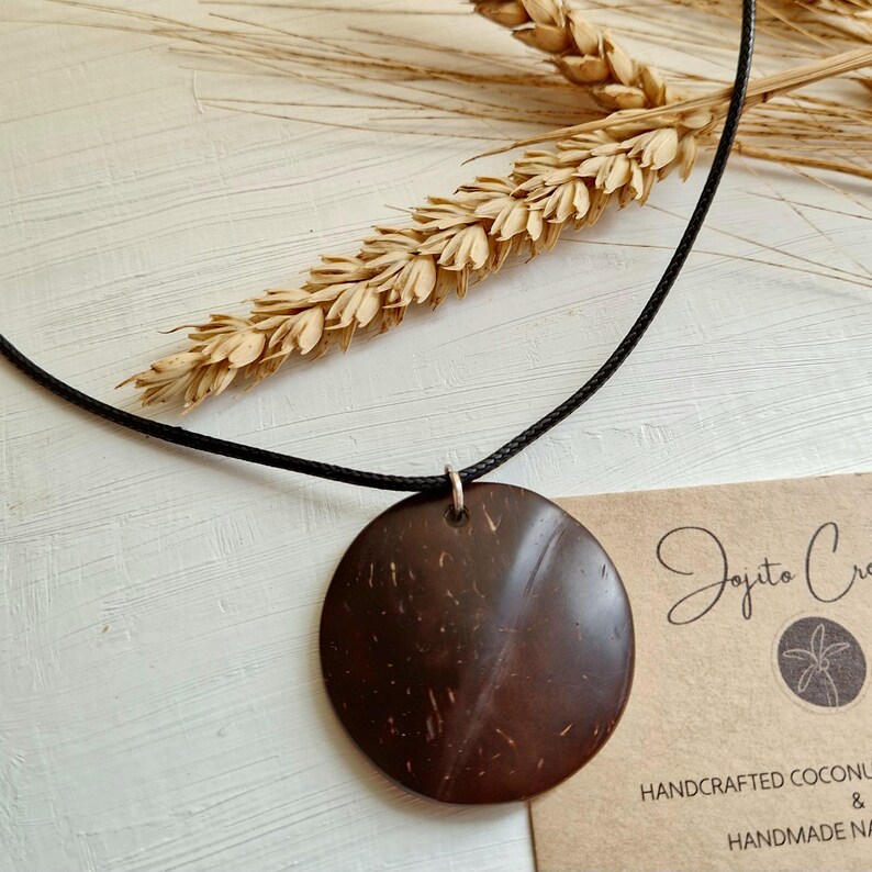 Coconut Shell Hoop Pendant Necklace. Handcrafted Necklace Made Out of ...