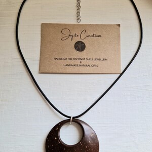 Coconut Shell Hoop Pendant Necklace. Handcrafted Necklace Made Out of ...