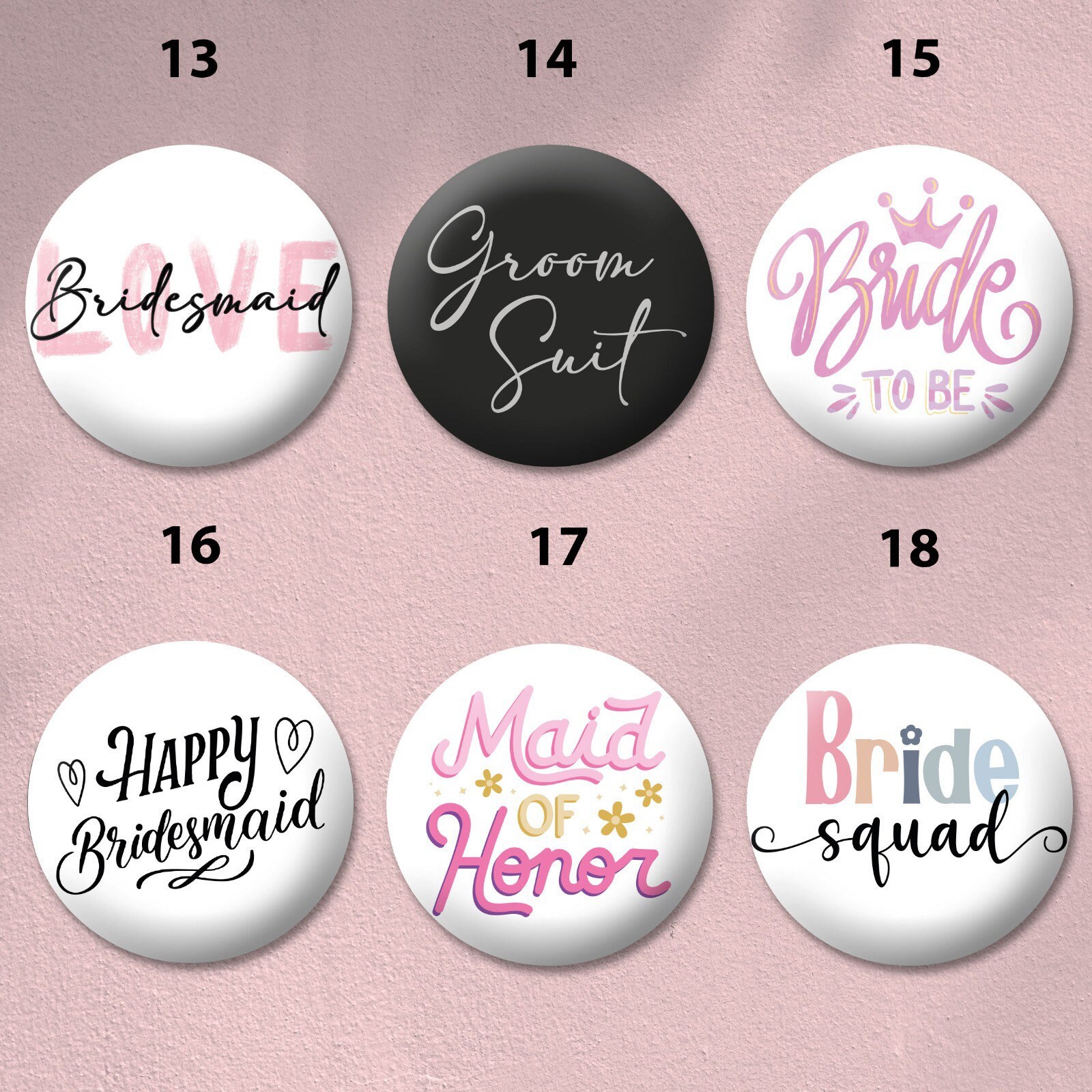 Personalized Bridal Party Pins Custom Bacherolette Buttons - Etsy