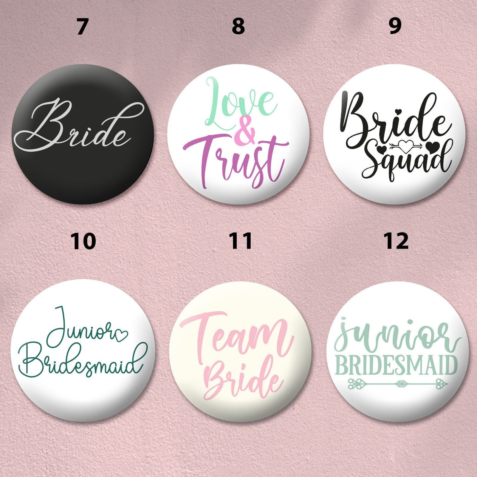 Personalized Bridal Party Pins Custom Bacherolette Buttons - Etsy