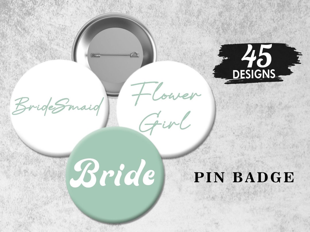 Personalized Bridal Party Pins, Custom Bacherolette Buttons, Bridesmaid ...