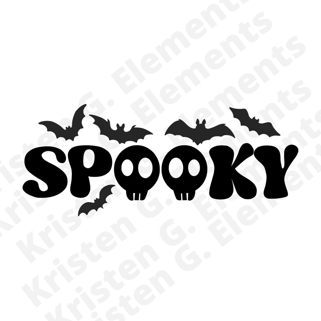 Spooky SVG, PNG, Commercial Use Graphic, Element for Print on Demand ...
