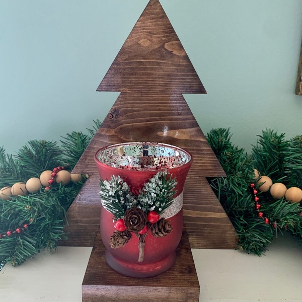 Wooden Christmas Tree Candle Stand - Etsy