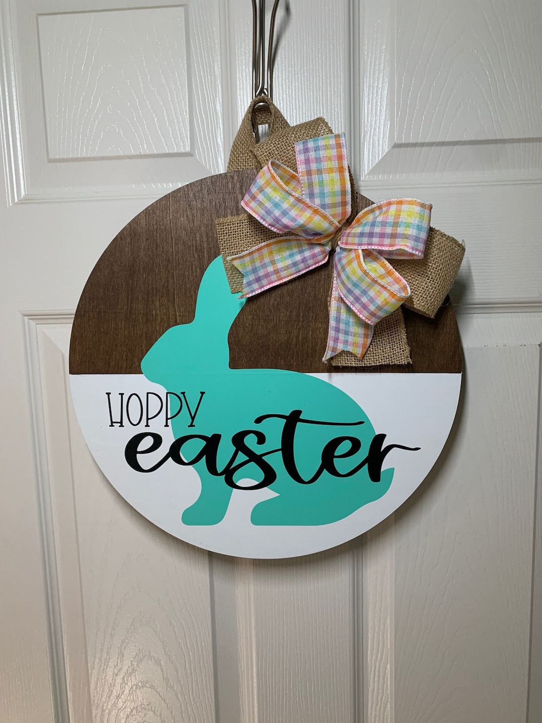 Hoppy Easter Door Sign | Easter Welcome Door Hanger | Easter Sign ...