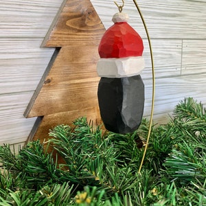 Hand Carved Penguin Ornament | Whittle Penguin | Christmas Tree ...