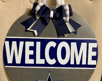 Dallas Cowboys | Front Door Decor | Welcome Sign | Dallas Cowboys Decor ...