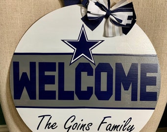 Dallas Cowboys | Front Door Decor | Welcome Sign | Dallas Cowboys Decor ...