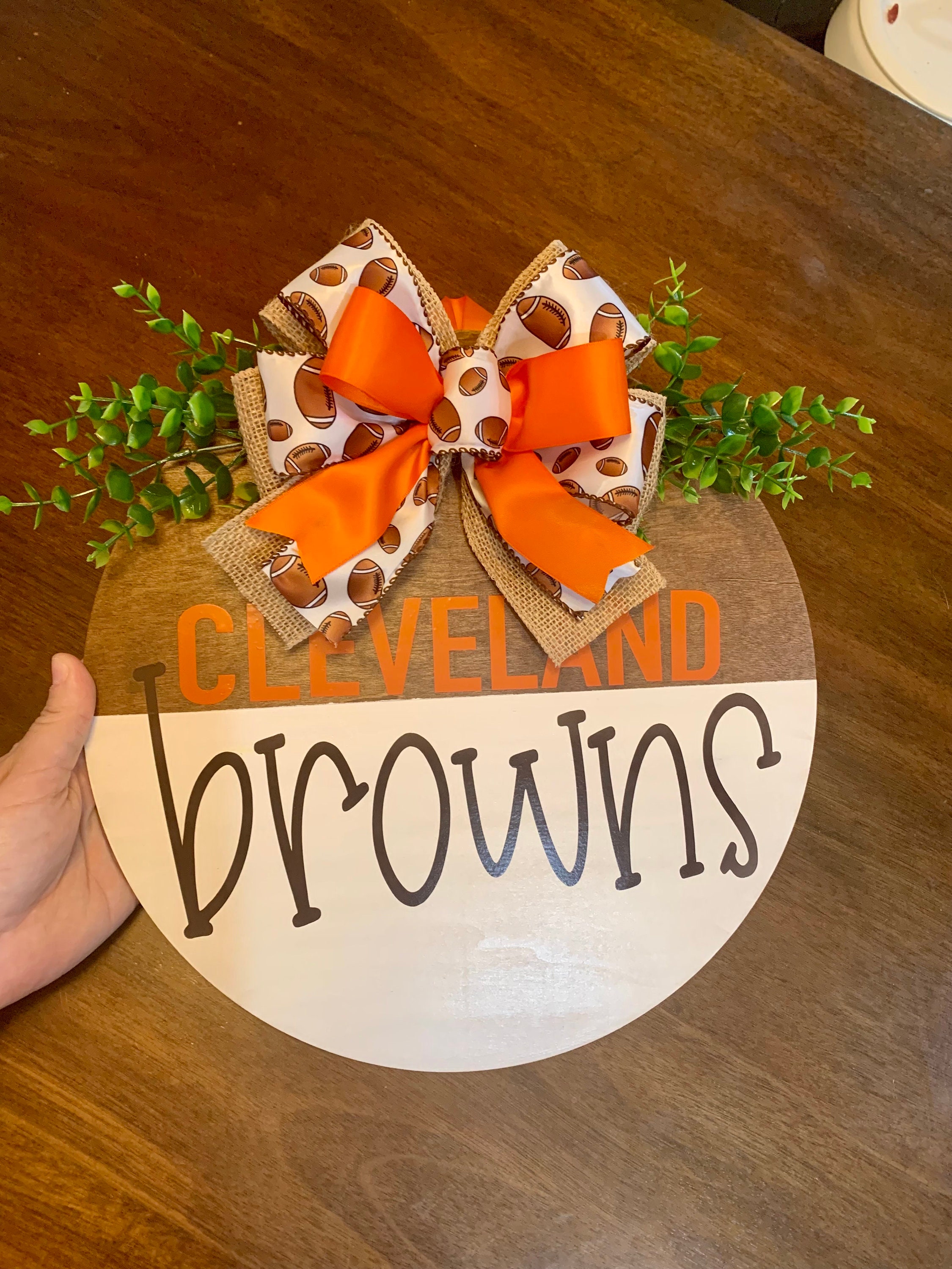 Browns Door Hanger | Cleveland Browns Sign | Front Door Wreath ...
