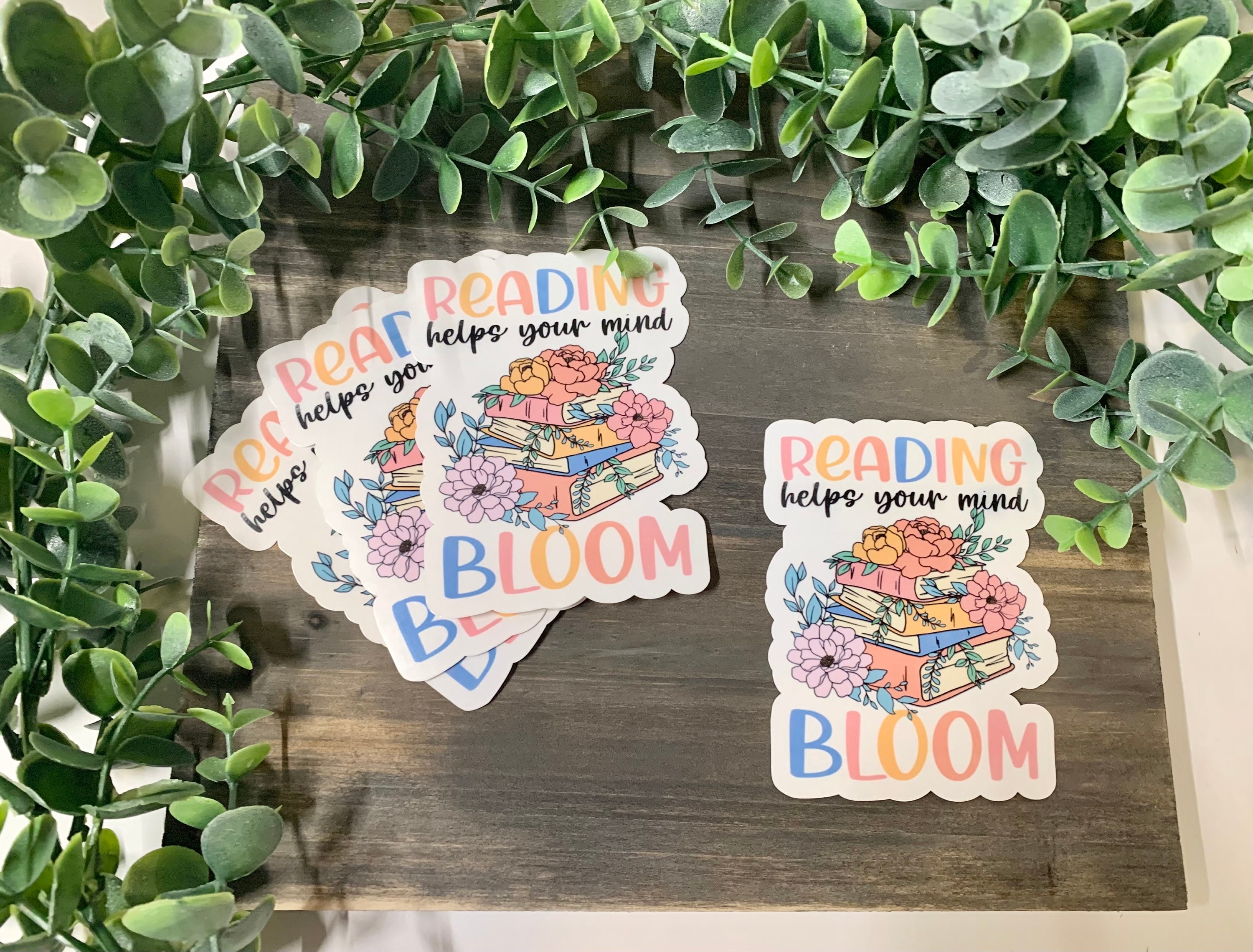 Reading Helps Your Mind Bloom Sticker Stanley Accessories Bookaholic ...