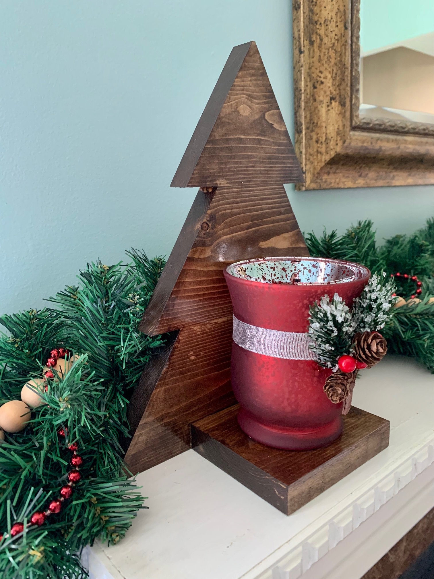 Wooden Christmas Tree Candle Stand | Christmas Decoration | Christmas ...