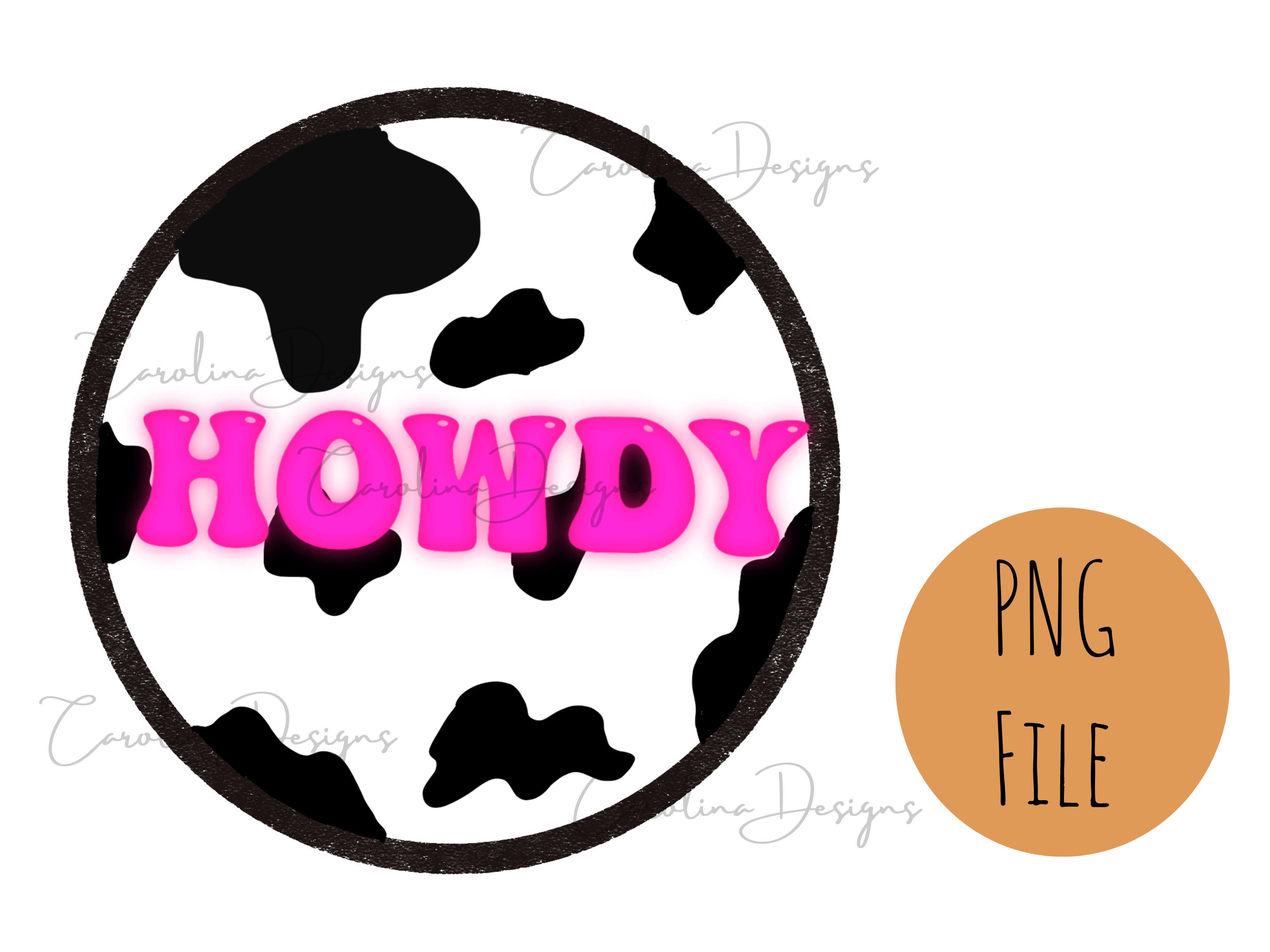 Howdy Cow Print PNG Neon Sign PNG Country Cow Print - Etsy