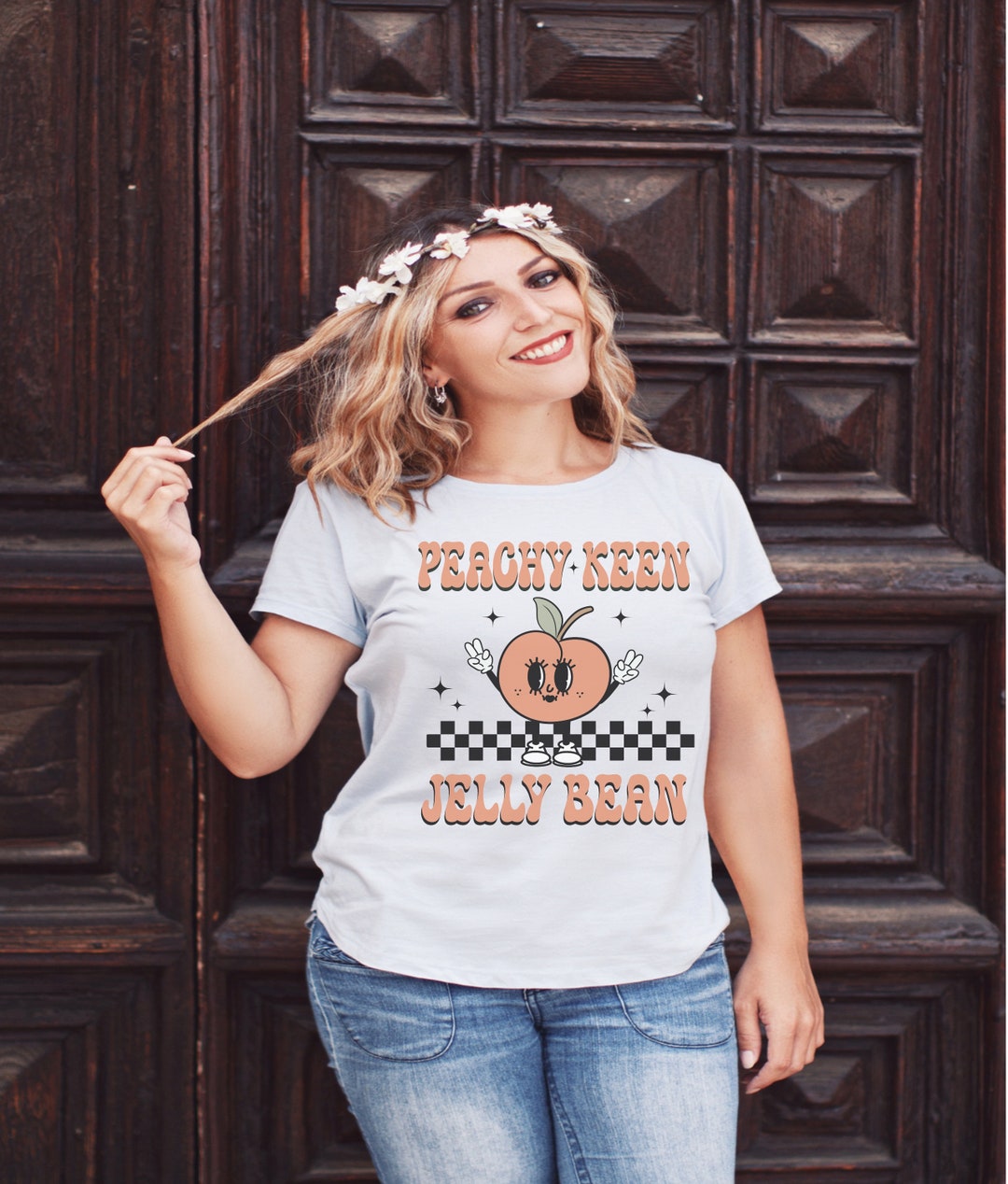 Peachy Keen Jelly Bean PNG, Retro Peach Png, Funny Png, Peaches ...