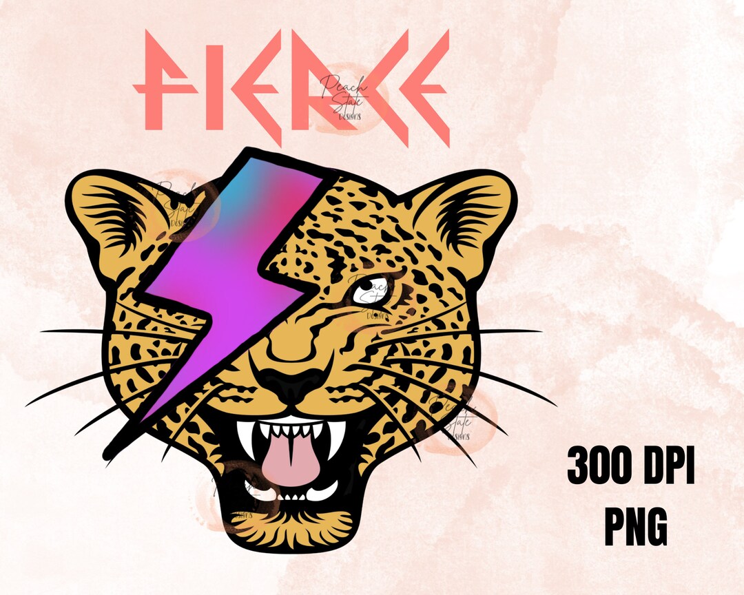 Fierce PNG Cheetah Fierce Lightning Bolt Positivity Png - Etsy