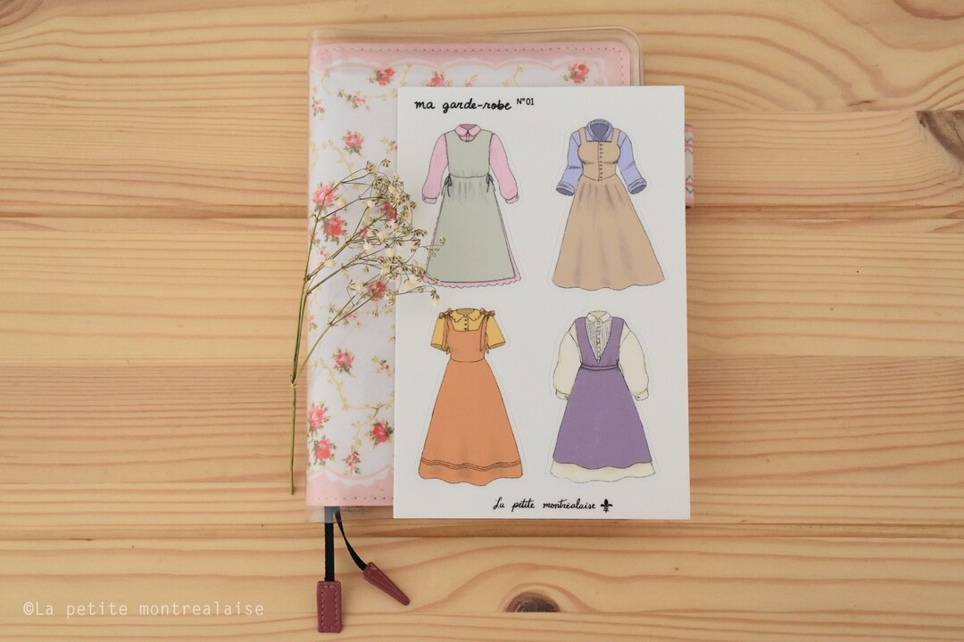 Cottagecore Outfit Stickers - Spring Pastels | Cute Dress Sticker Sheet ...