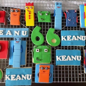 Number Blocks Fondant Cake Toppers: Custom Age & Name - Etsy
