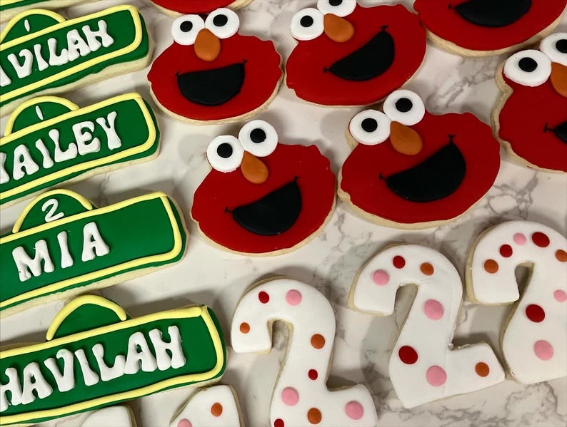 Sesame Street Elmo Cookies: Custom Sugar Cookies - Etsy