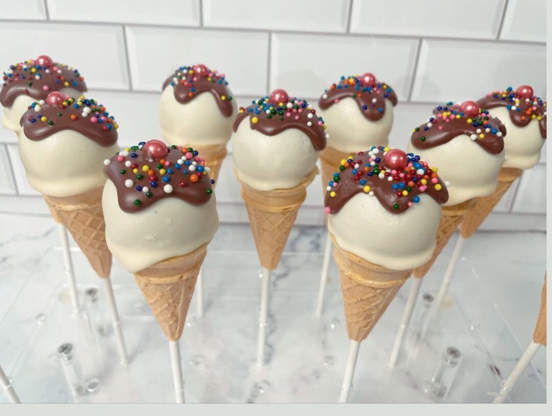 Ice Cream Cakepops Cups or Cones, Ice Cream Cone Cake Pops - Etsy