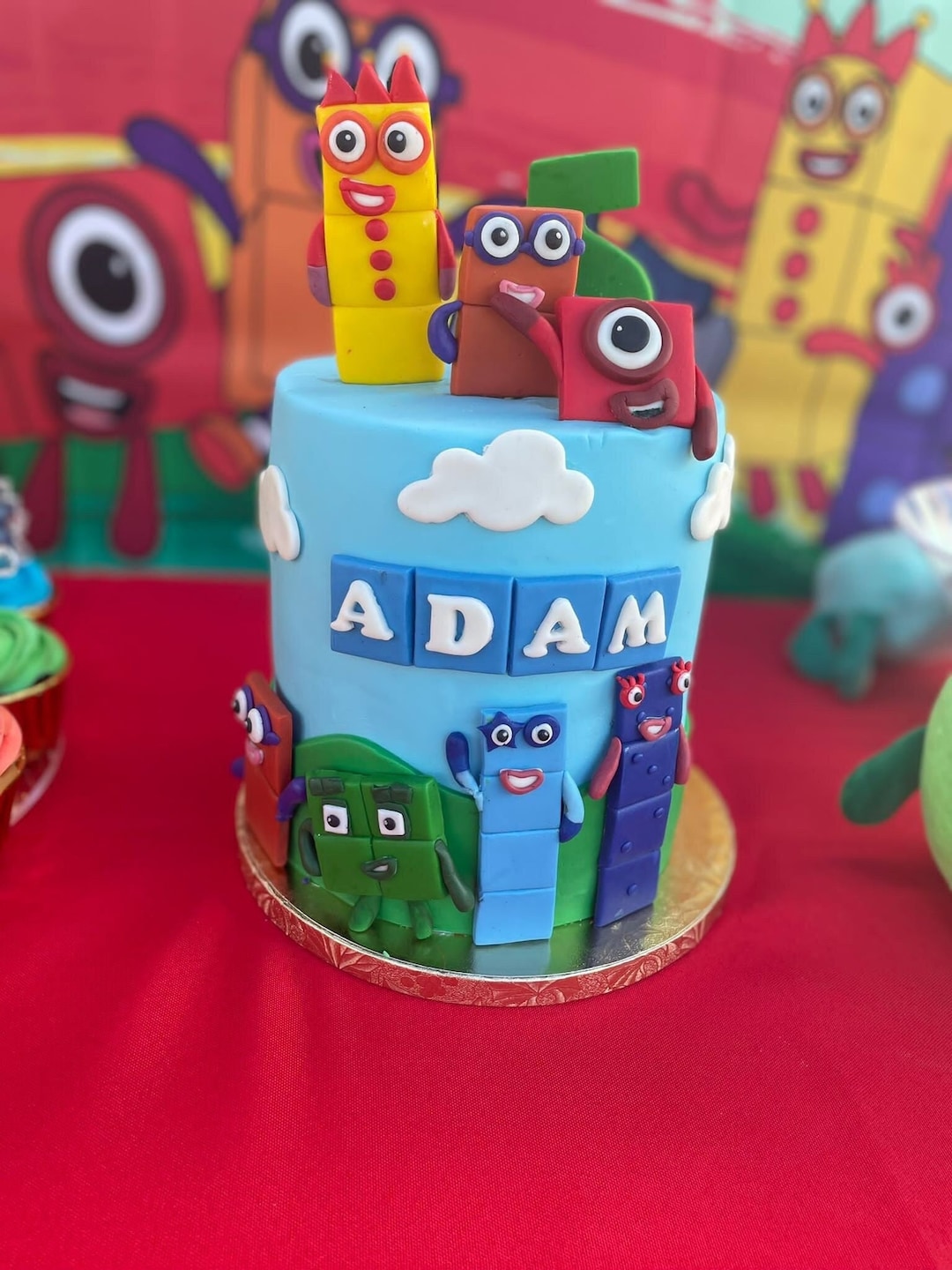 Number Blocks Fondant Cake Toppers: Custom Age & Name - Etsy