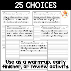 Cursive Handwriting Practice for Kids Using Positive Affirmations and ...