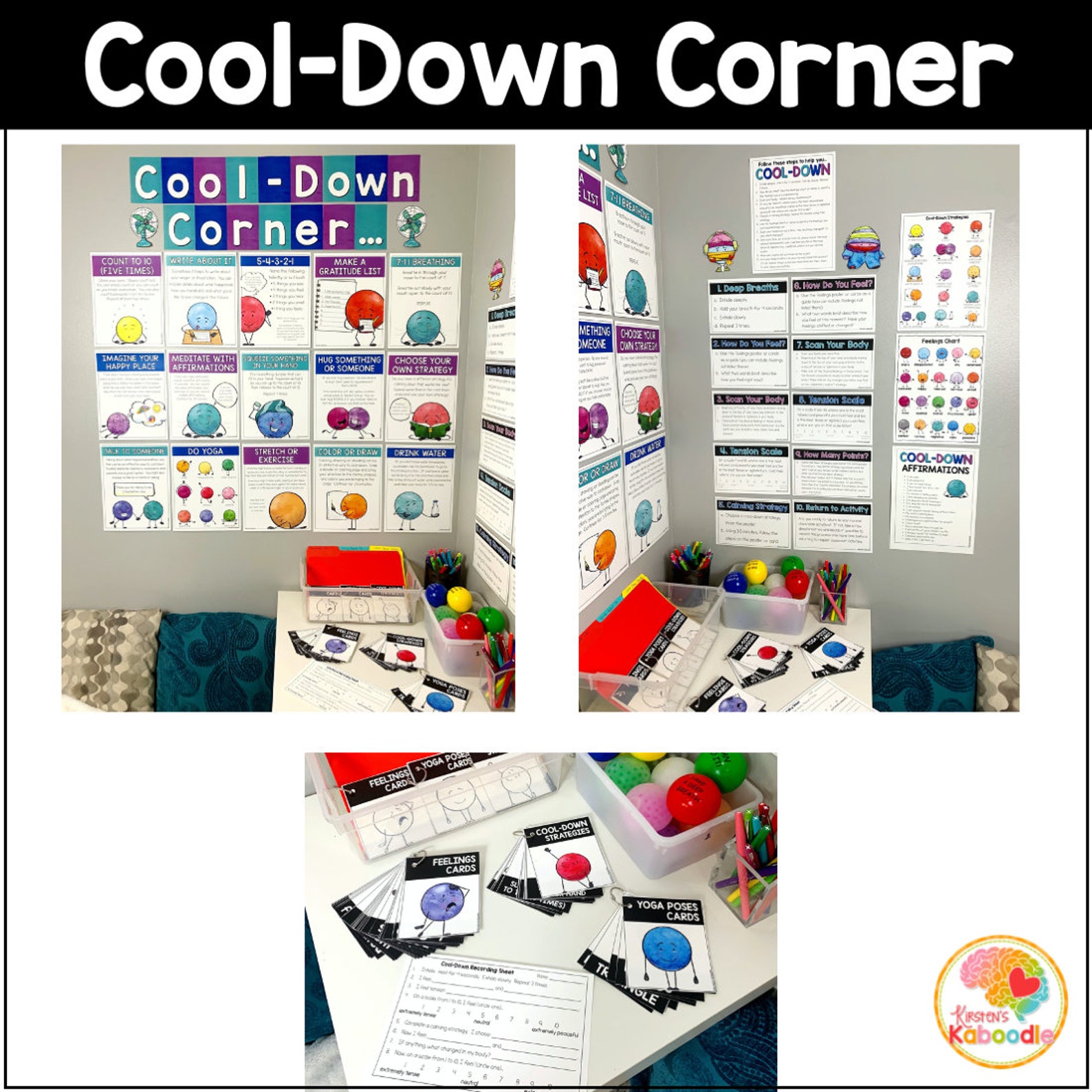Cool-down Corner Posters and Reflection Pages: Calm-down Corner for ...