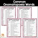 Onomatopoeia Activities Task Cards, Worksheets, and Anchor Charts ...