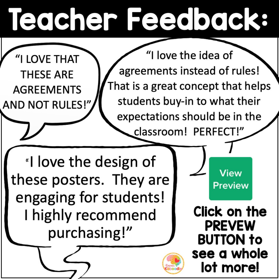 Classroom Rules Posters for Kids Classroom Agreements - Etsy