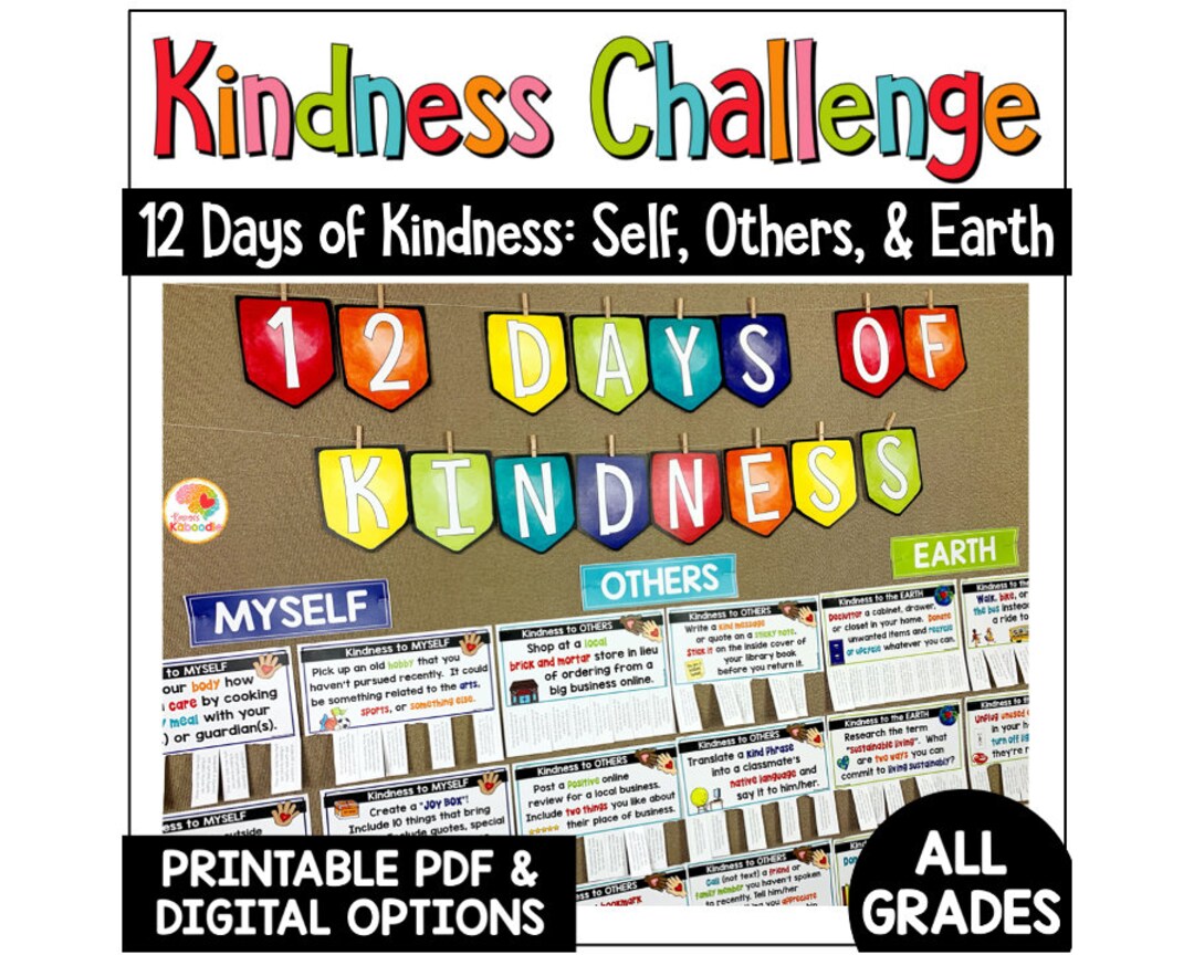 12 Day of Kindness: Random Acts of Kindness Challenge Activities - Etsy