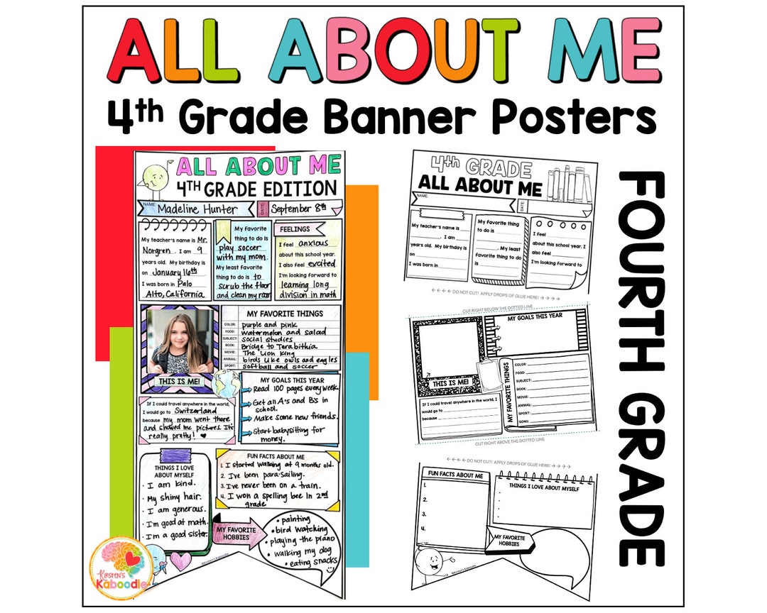 All About Me Banner Poster Activity: First Day or Week of School ...