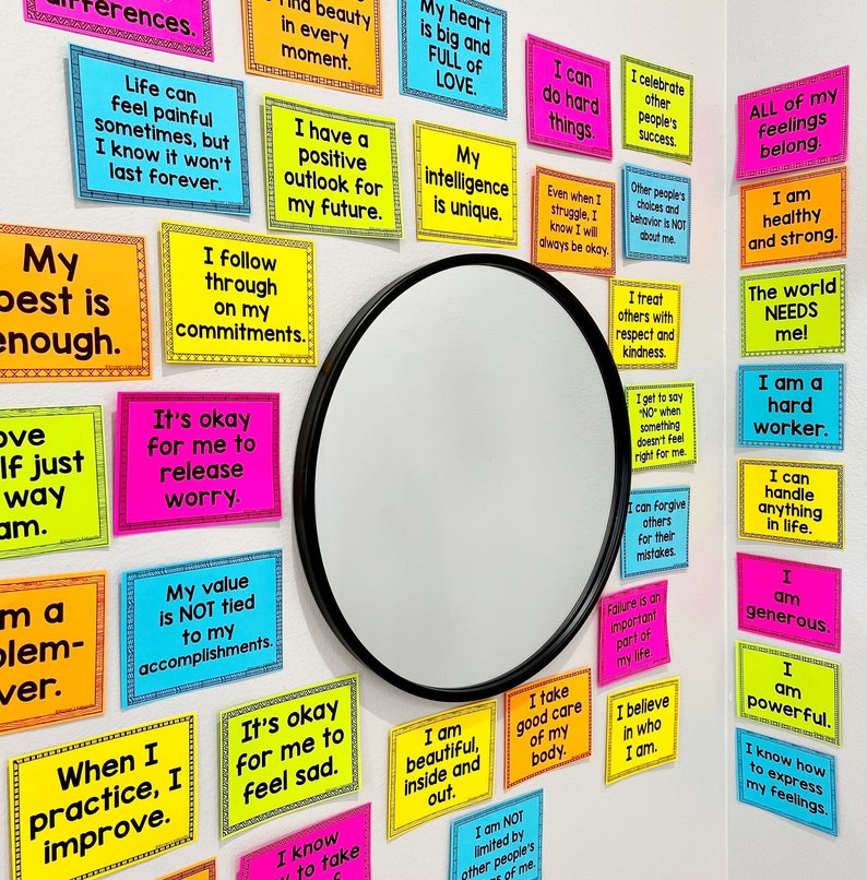 Positive Affirmation Cards for Kids: 365 Notes for Positive Mirror Self ...