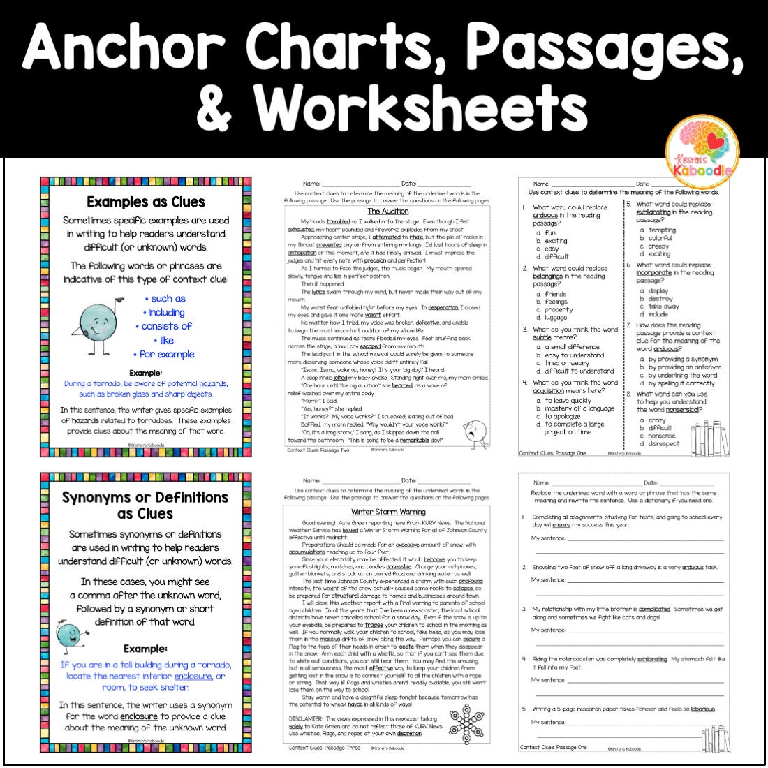 Hojas De Trabajo Con Pistas De Contexto Para Primaria 776048 | La