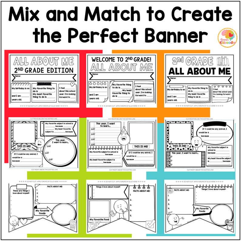 All About Me Banner Poster Activity: First Day or Week of School ...