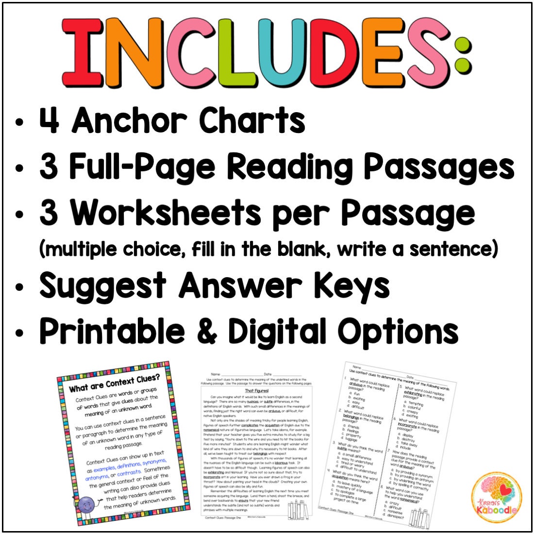 Hojas De Trabajo Con Pistas De Contexto Para Primaria 776048 | La