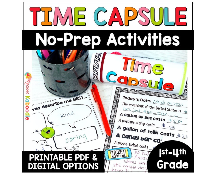 Time Capsule Printable Activities | Beginning of Year, New Years, End ...