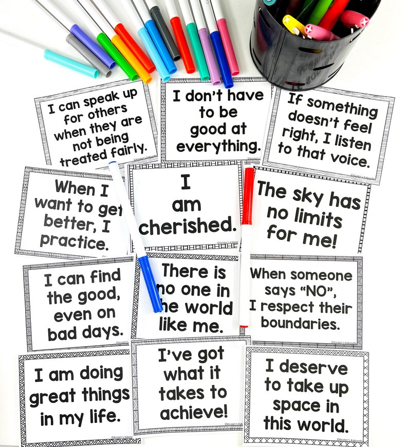 Positive Affirmation Cards for Kids: 365 Notes for Positive Mirror Self ...