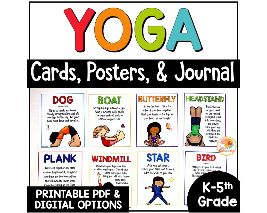 Printable Yoga Cards for Kids: Yoga Poses Posters for Cool Down Corner ...