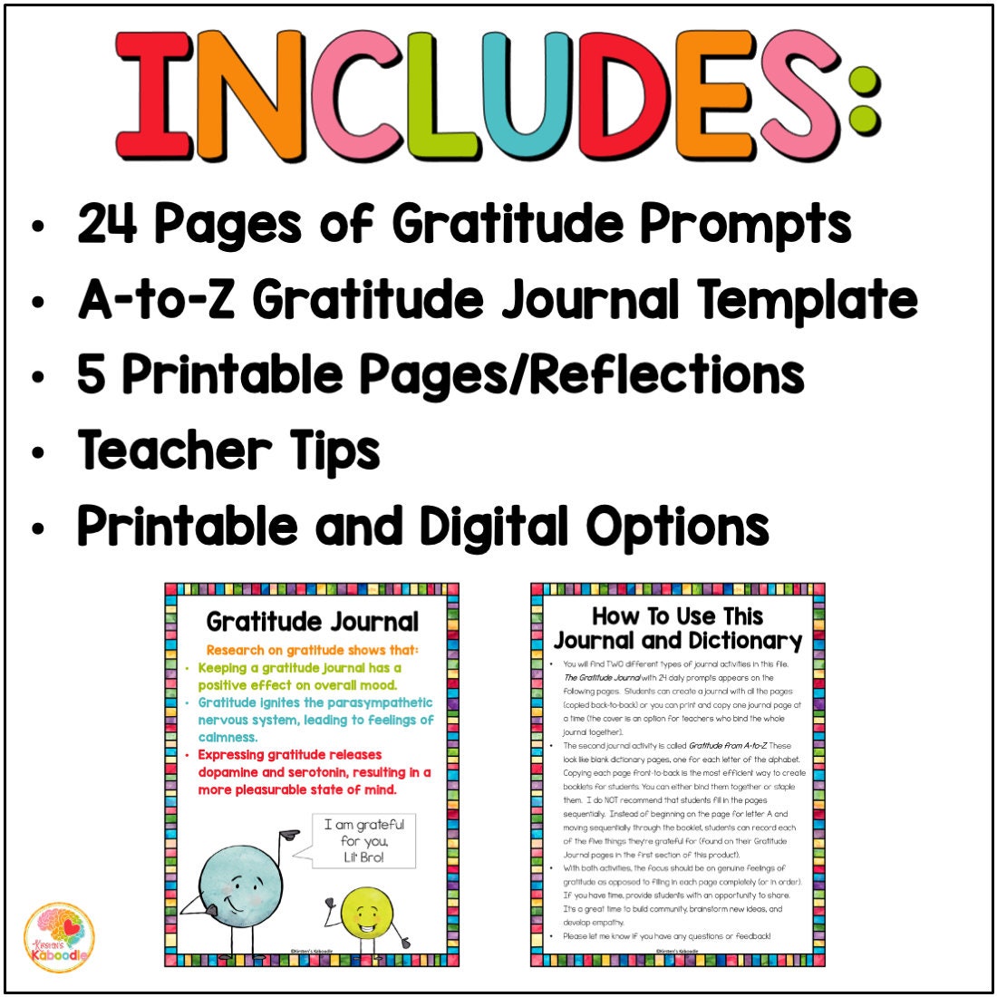Gratitude From A-to-z: Gratitude Journal, Activities, and Worksheets ...