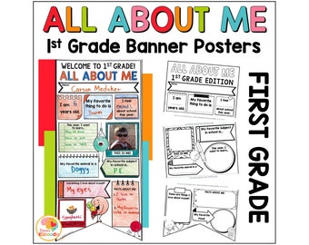 All About Me Banner Poster Activity: First Day or Week of School ...