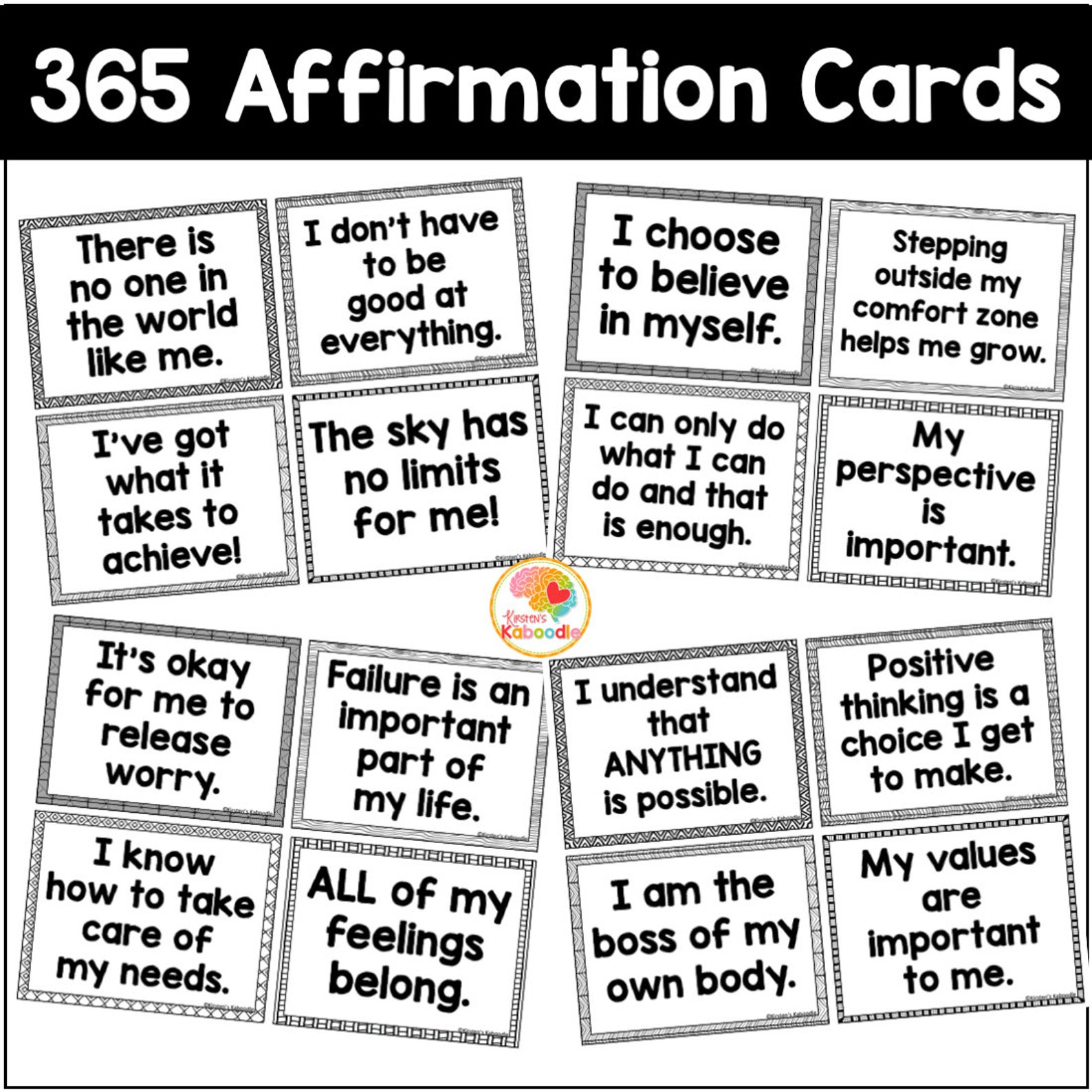 Positive Affirmation Cards for Kids: 365 Notes for Positive Mirror Self ...
