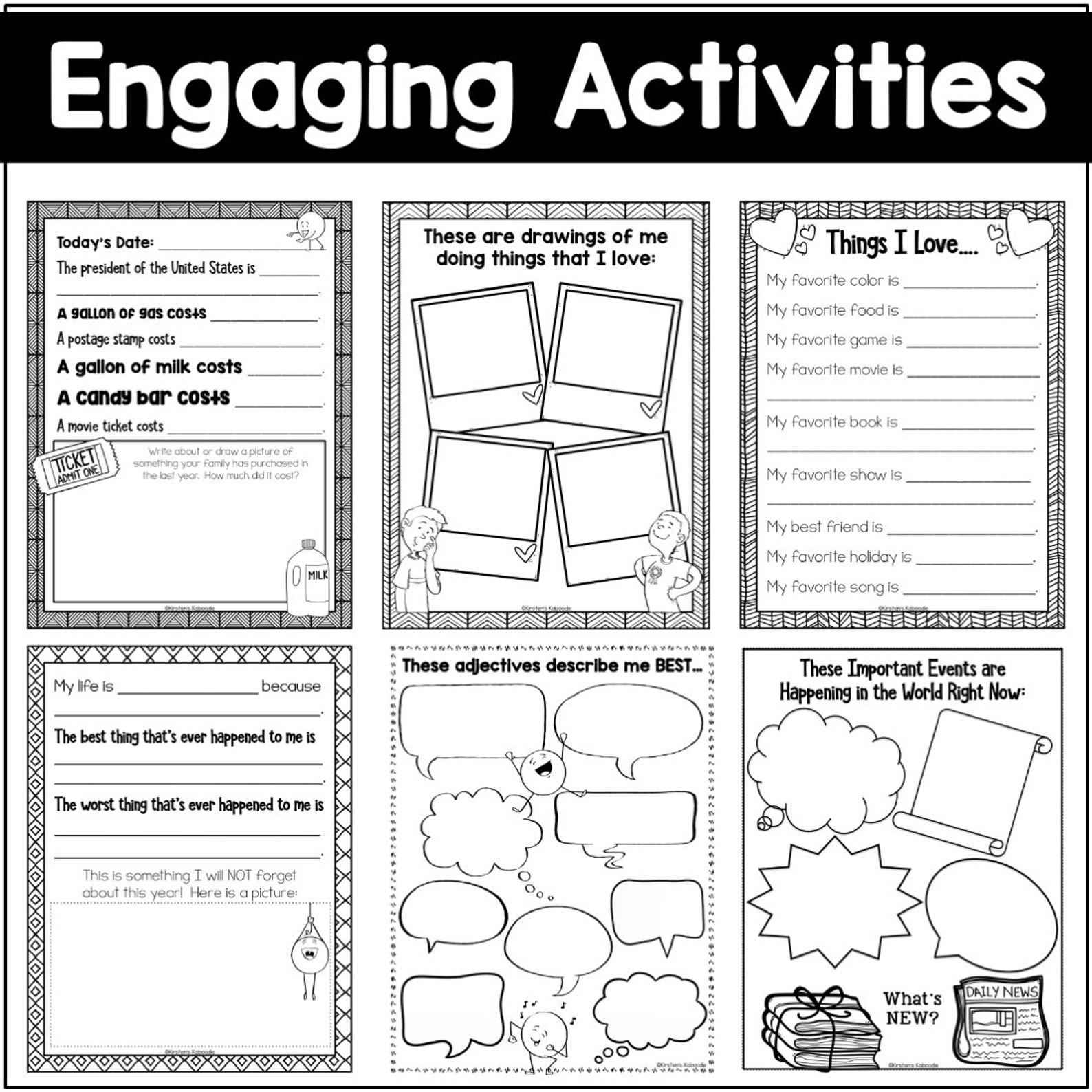 Time Capsule Printable Activities | Beginning of Year, New Years, End ...