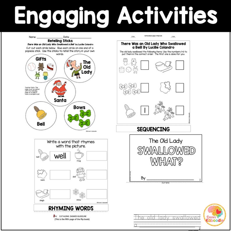 There Was an Old Lady Who Swallowed a Bell Activities for Kids ...