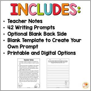 Daily Creative Journal Writing Prompts for 5th-8th Grade - Etsy