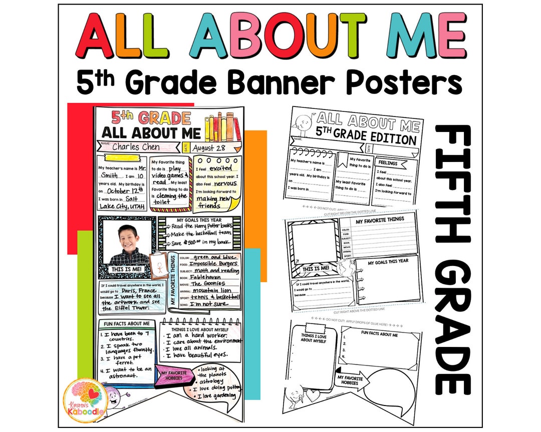 All About Me Banner Poster Activity: First Day or Week of School ...